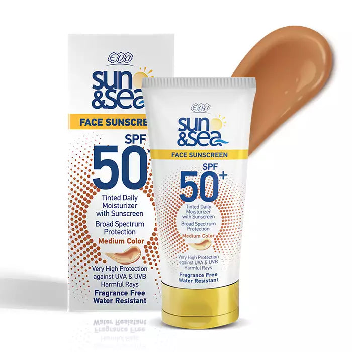 Eva Sun & Sea Tinted Face Sunscreen ( SPF +50 ) 40 Ml – EVA Shop